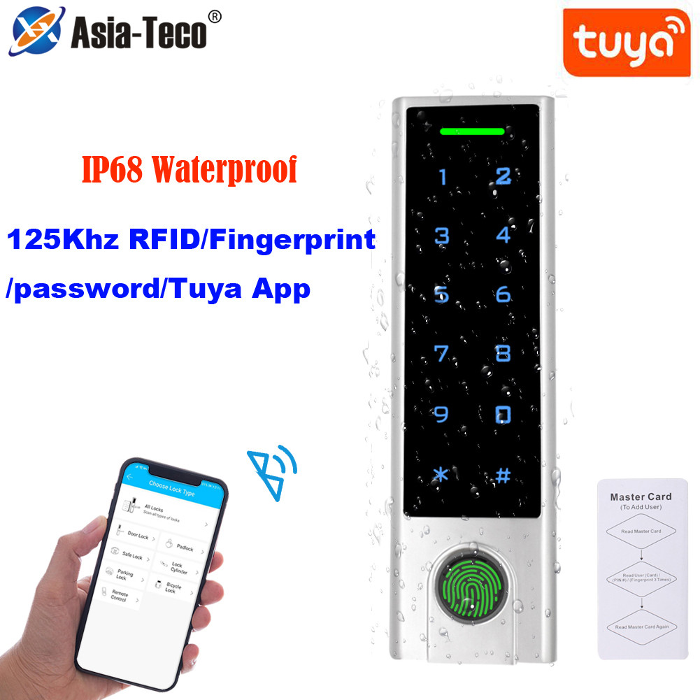 Jual Tuya APP Smart Lock 125Khz RFID Bluetooth Access Controller IP68 Waterproof Fingerprint ...