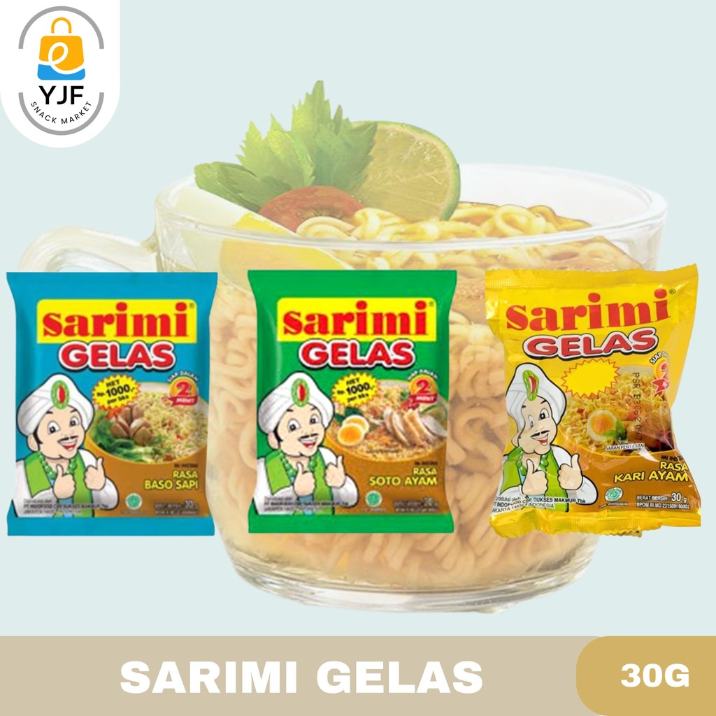 Jual Sarimi Gelas Kemasan 30g 1RCG/10PC Rasa Baso Sapi / Soto Ayam ...