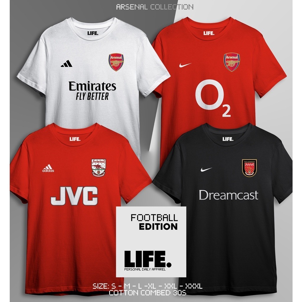 Jual (COD) Kaos Arsenal Terbaru dan Retro Legendaris Katun Combed 30s ...