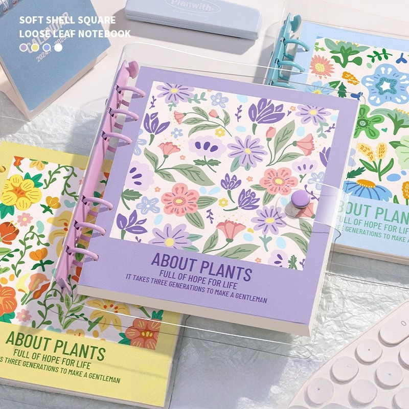 Jual Notebook Binder Kotak Transparan-Motif Bunga&Daun Lepas-Ukuran ...