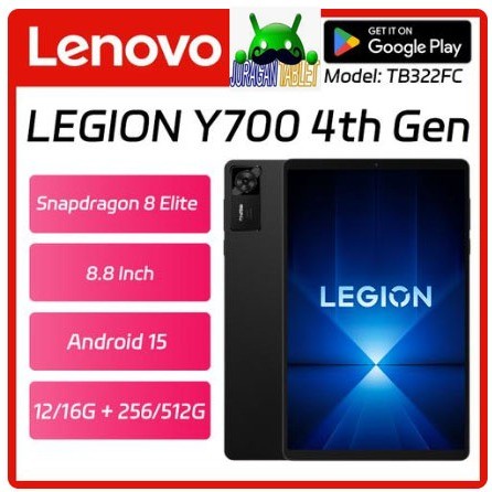 Jual Lenovo Legion Y700 2025 4th Snapdragon 8 Elite TB322FC Gen4 12/256GB UFS 4.1 8.8" 3K 165Hz ...