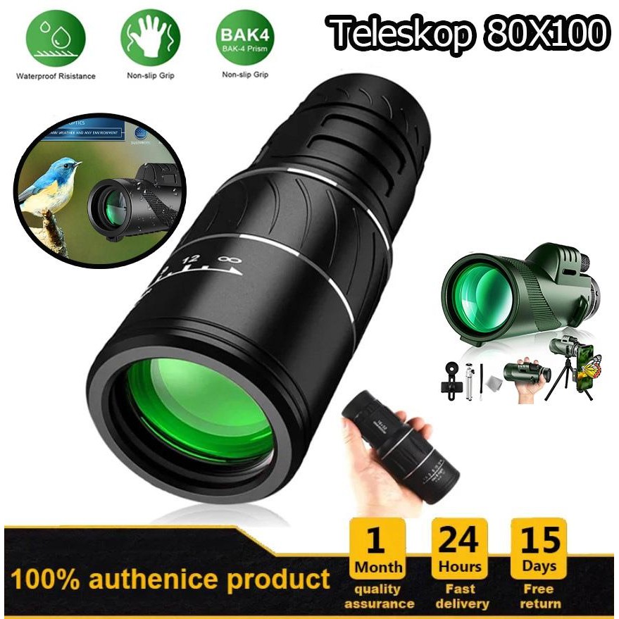 Jual HD Teleskop Fokus 80X100 Teleskop Monokuler Teleskop Telescope ...