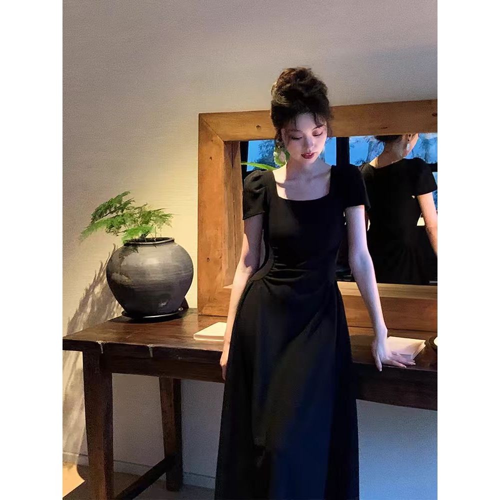 Jual EMITA BLOOM long dress hitam polos panjang mewah elegan wanita ...