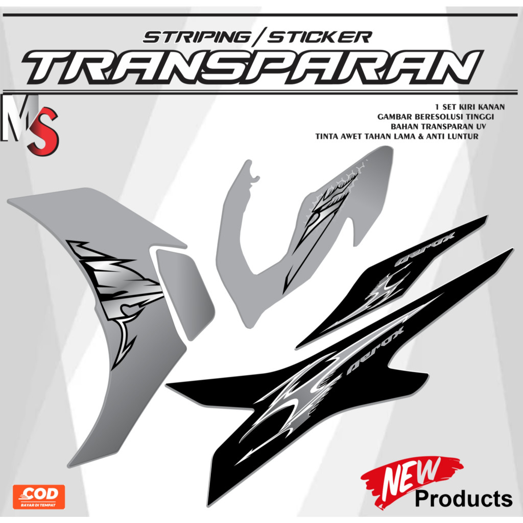 Jual Striping Transparan Yamaha Aerox New Cconnected Custom Desain ...