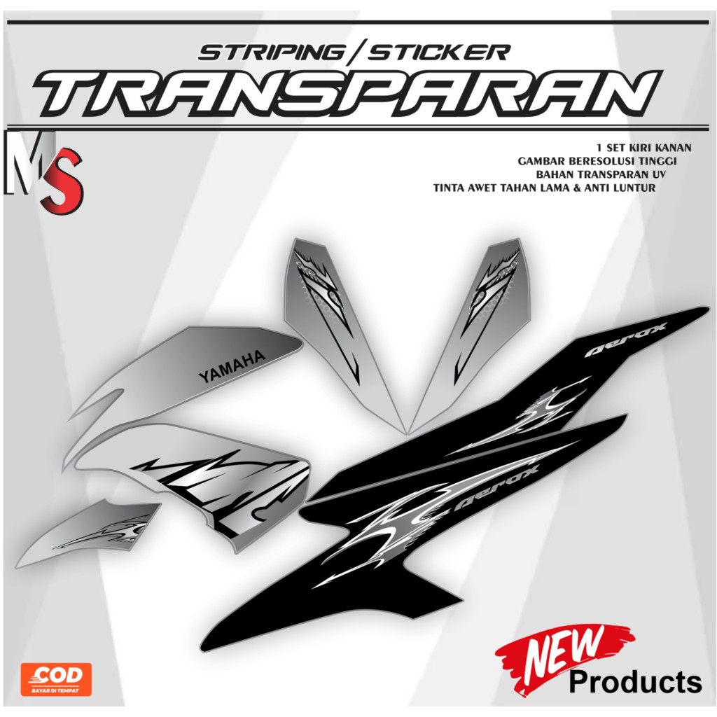 Jual Striping Transparan Yamaha Aerox Old Custom Desain Terbaru 2025 ...