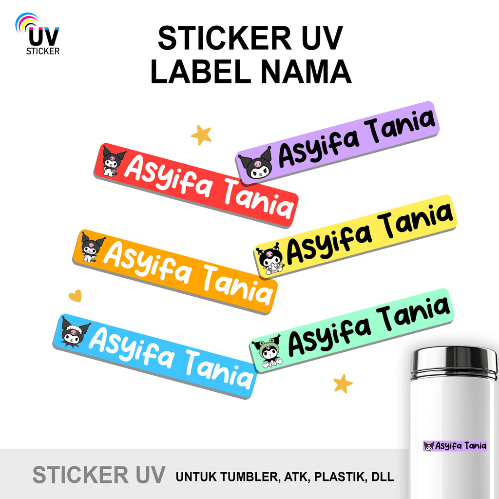 Jual STIKER UV - LABEL NAMA KUROMI | STICKER UV, STICKER MOTOR, STICKER ...