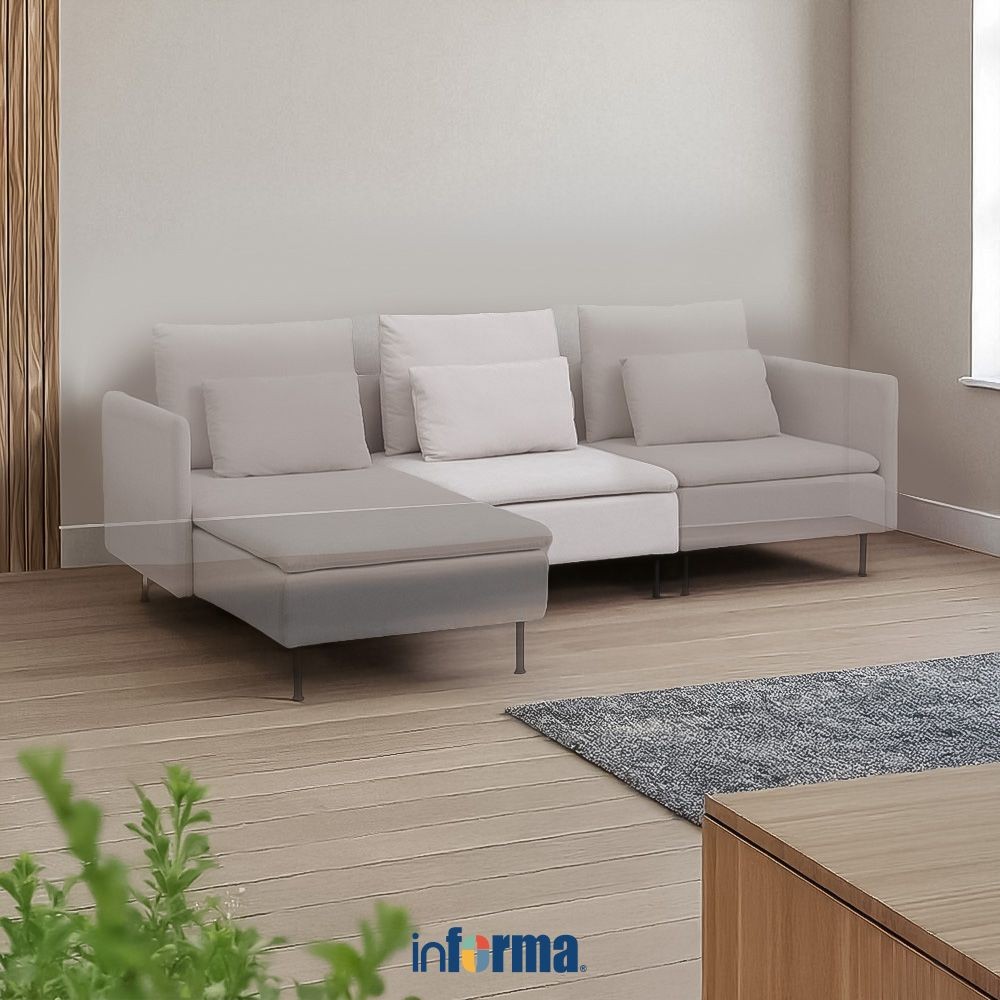 Jual Informa Levi Sofa Modular Armless Fabric - Krem Beige Tempat Empuk ...