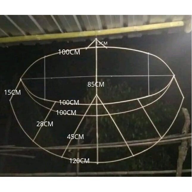 Jual rangka layangan gapangan 1 meter kerangka layangan pegon ceper ...