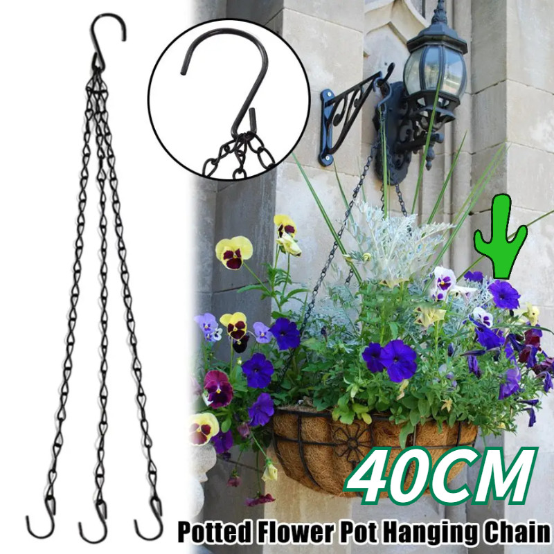Jual 40cm Plant Chain Gantungan Pot Bunga Gantung 3 Hooks Rantai ...