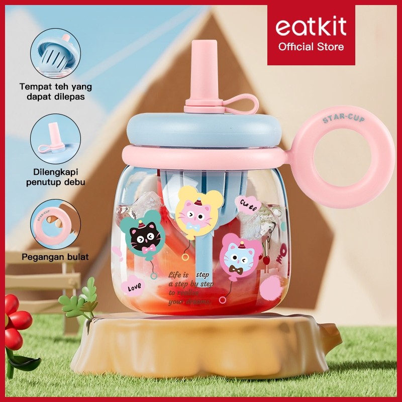 Jual Eatkit Botol Minum Anak 950ml BPA Free Karakter Lucu Training Cup Dengan Sedotan Cangkir ...