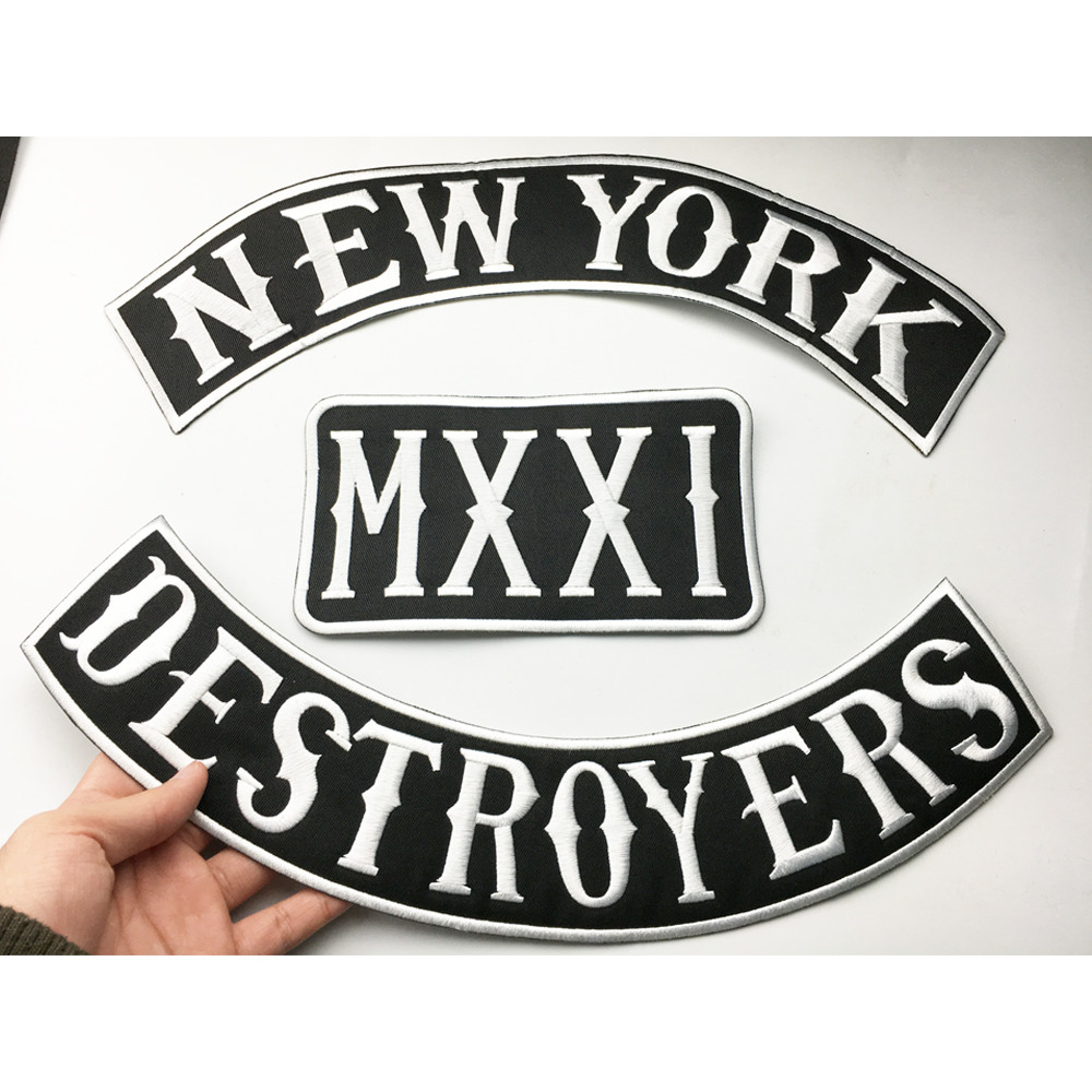 Jual Custom Back Rocker patch Custom Leather Biker Name Patch tags for ...