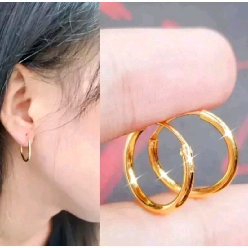 Jual Anting Gipsy polos wanita kekinian titanium anti Karat dan anti ...