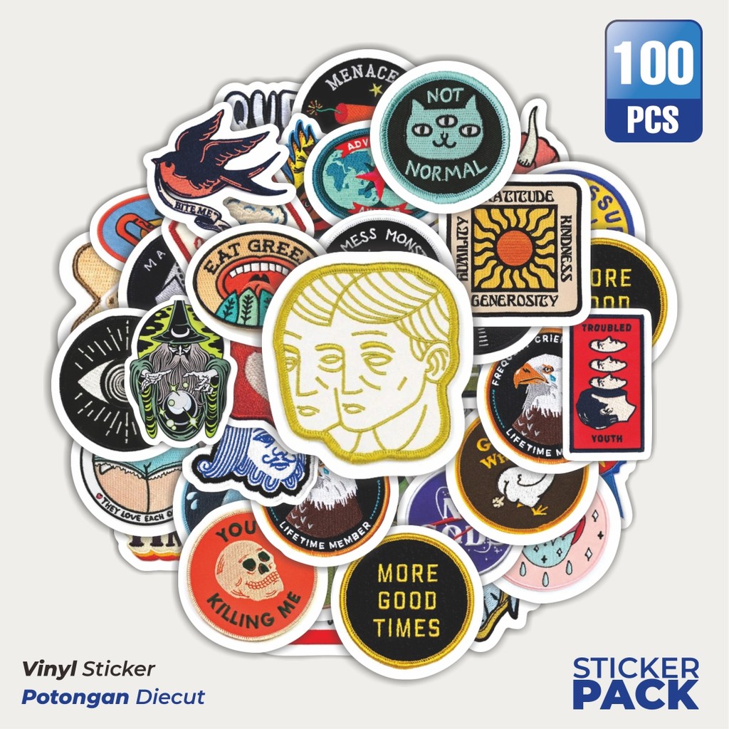 Jual Super Hemat! 100 PCS Stiker Patch V21 Waterproof Aesthetic- Untuk ...