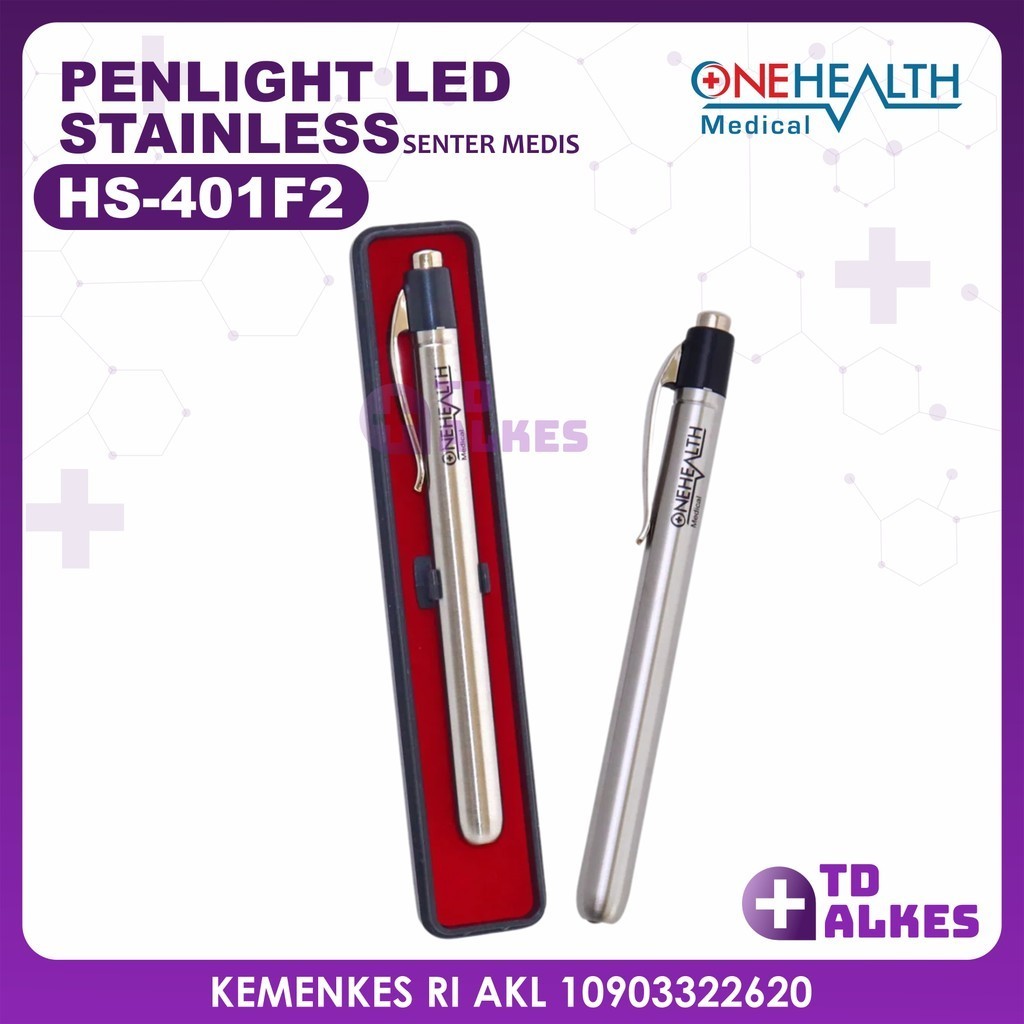 Jual OneHealth Penlight LED Stainless HS-401F2 Pen Light Senter Lampu ...