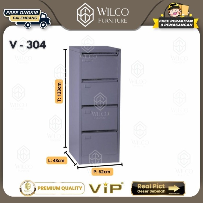 Jual Loker Besi 4 Susun VIP V-304 / Lemari Arsip Besi Palembang / Rak ...