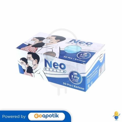 Jual Neo Health 3ply Earloop Mask Grey Box 50 Pcs | Shopee Indonesia