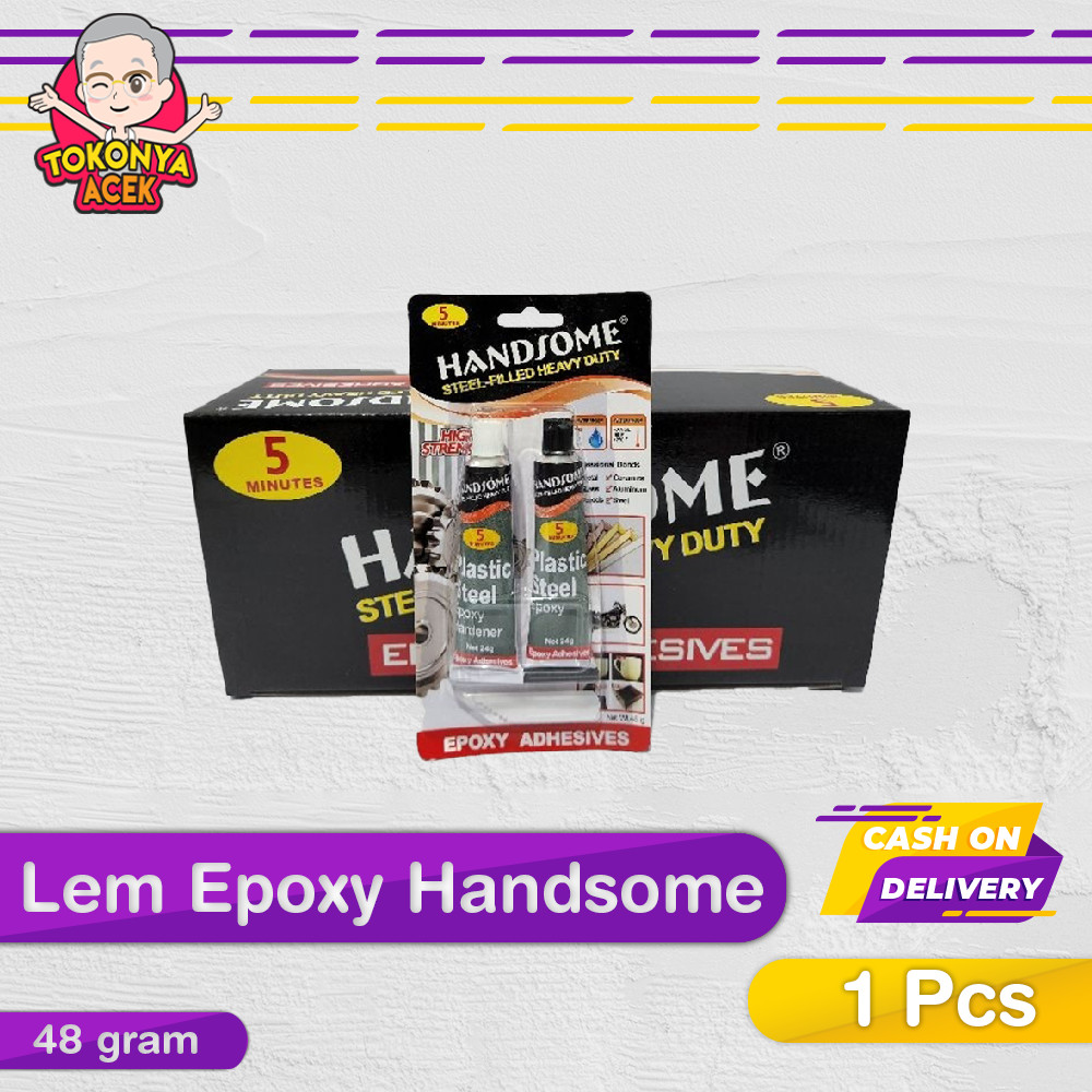 Jual LEM EPOXY 5 MENIT HANDSOME - Perekat Besi Serbaguna | Shopee Indonesia