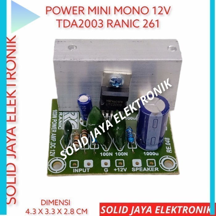 Jual Kit Power Mini Mono 12V Dc Tda2003 12 Volt V Amplifier Ampli Ranic ...