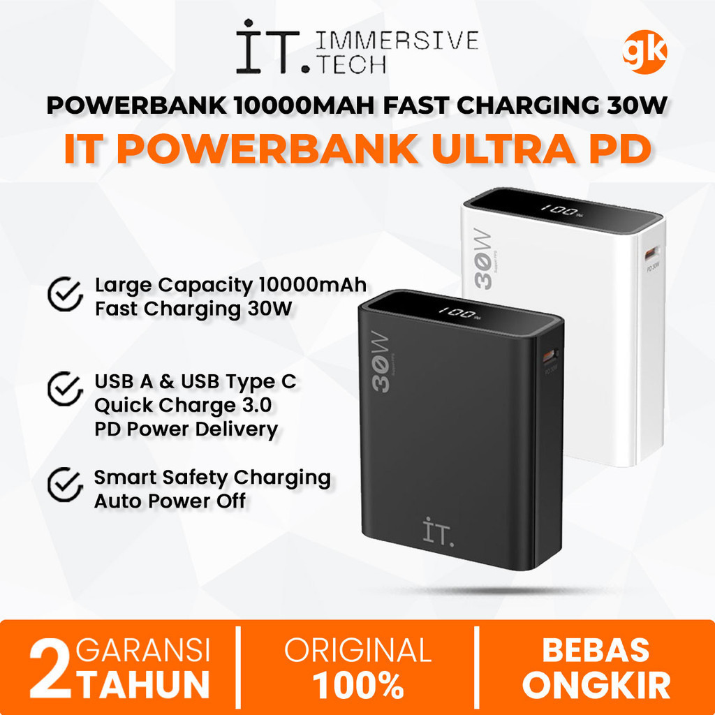 Jual IT Ultra PD Powerbank 10000mAh Super Fast Charging 30W Quick Charge Power Delivery 3.0 USB ...
