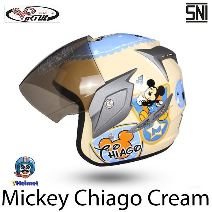 Jual Helm Motor Anak Half Face Mickey Chiago VIRTUE Original SNI ...