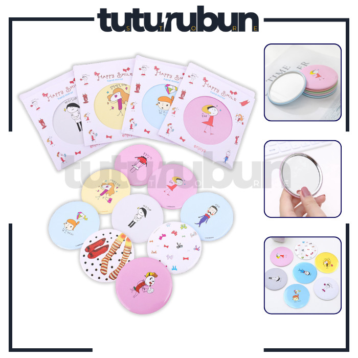 Jual Kaca Cermin Kecil Bulat Make Up Mini Travelling Aesthetic Karakter ...