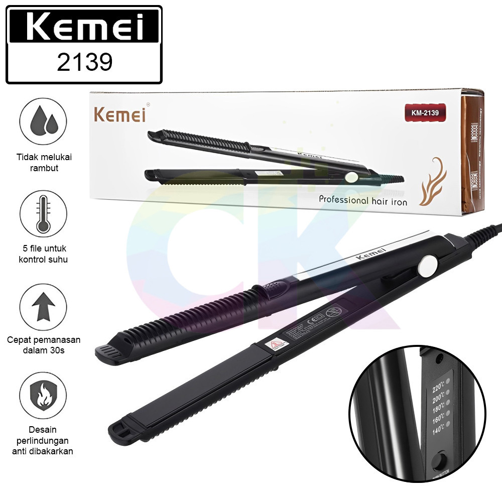 Jual KEMEI / KM-2139 /Catokan Rambut 2 in 1 Pelurus dan Pengeriting Rambut Ceramic / Hair ...