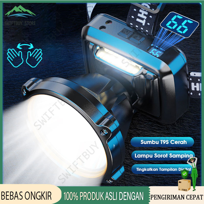 Jual Lampu Depan LED Lampu Depan Tampilan Digital Lampu Depan Super Terang Lampu Depan Senter ...