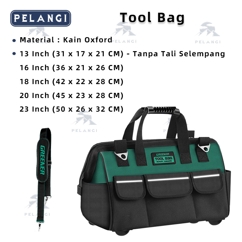 Jual GREENER Tool Bag / Tas Perkakas 13 inchi Bahan Oxford Toolbag Tool ...