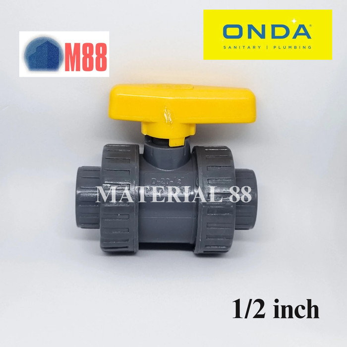 Jual ONDA True Union 1/2 inch Sok PVC Watermur Ball Valve Water Mur ...
