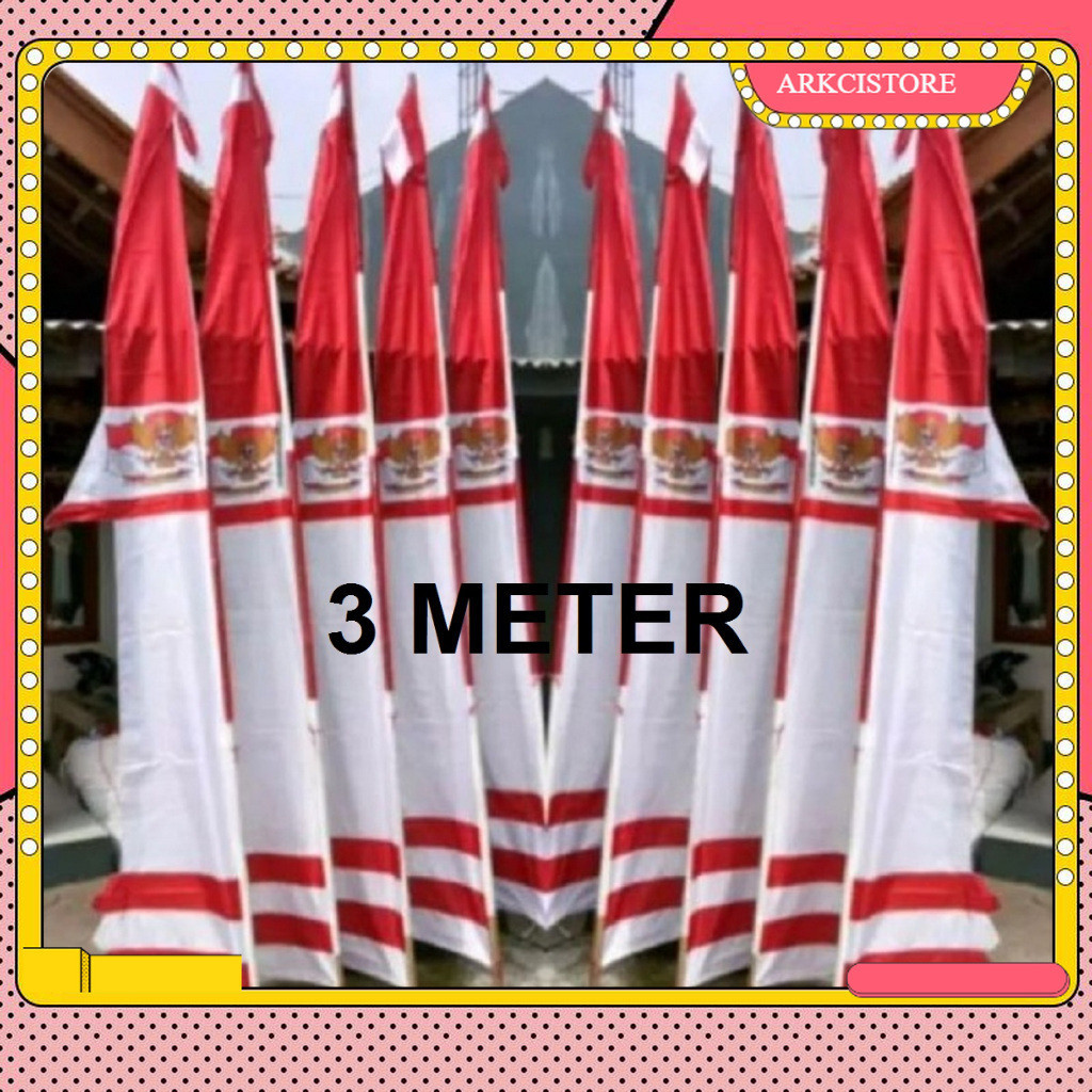Jual ark Bendera Umbul Umbul Panjang 3 Meter Bandir Merah Putih ...
