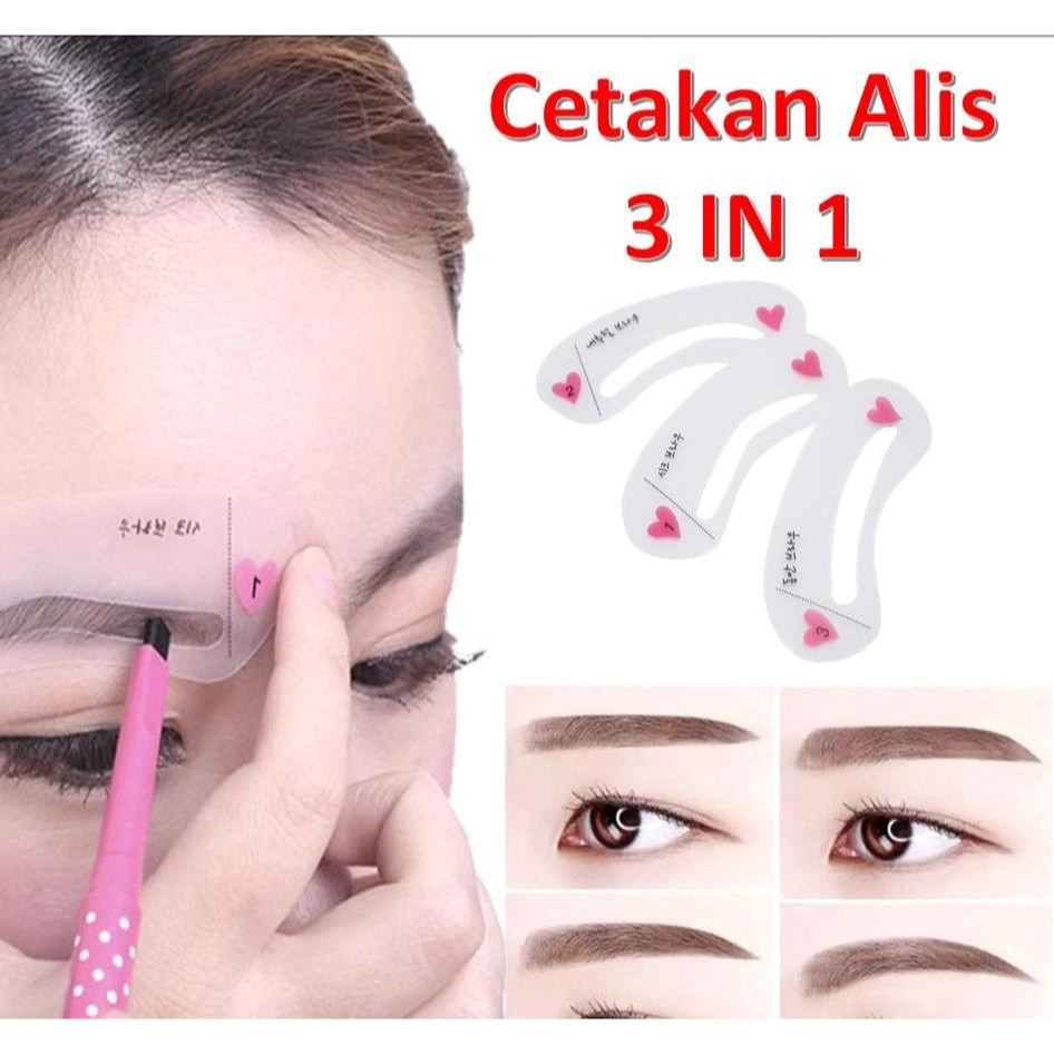 Jual CETAKAN ALIS 3IN1 CETAK ALIS MINI EYEBROW TEMPLATE KIT ALAT CETAK ALIS 3IN1 PENCETAK ALIS 3 ...