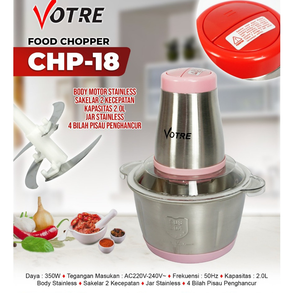 Jual Chopper Stainless Steel Penggiling Daging Meat Grinder Blender ...
