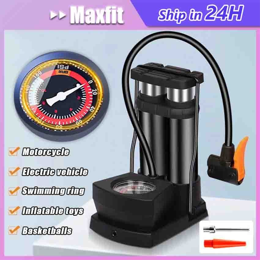 Jual Pompa Angin Mini Foot Pump Portable Manual 170PSI DUAL Tabung ...