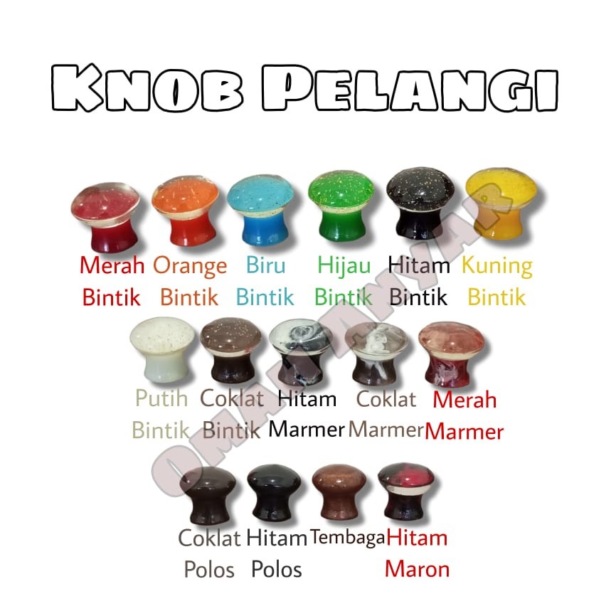 Jual Knob Knop Tarikan Pegangan Handle Laci Pintu Lemari Pelangi Bintik ...