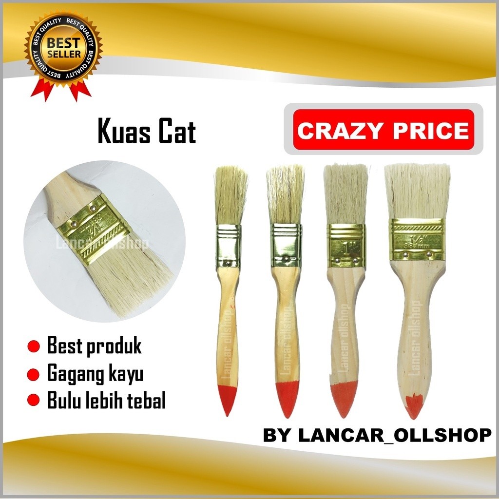 Jual Kuas Cat Besi Merk GRT 1 1/5 2 2/5 3 4 5 besi kuas cat kayu kuas ...
