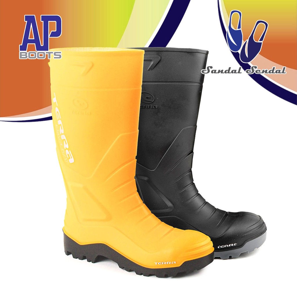 Jual Sepatu Boot Tinggi AP Boots TERRA SAFETY S4 Kuning Hitam Toe Cap ...