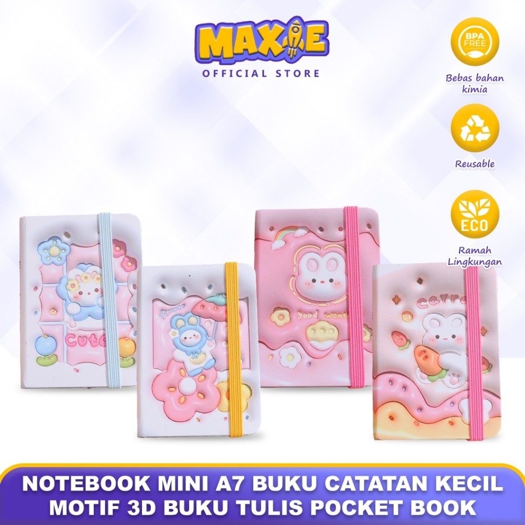 Jual NOTEBOOK MINI A7 BUKU CATATAN KECIL MOTIF 3D BUKU TULIS POCKET ...