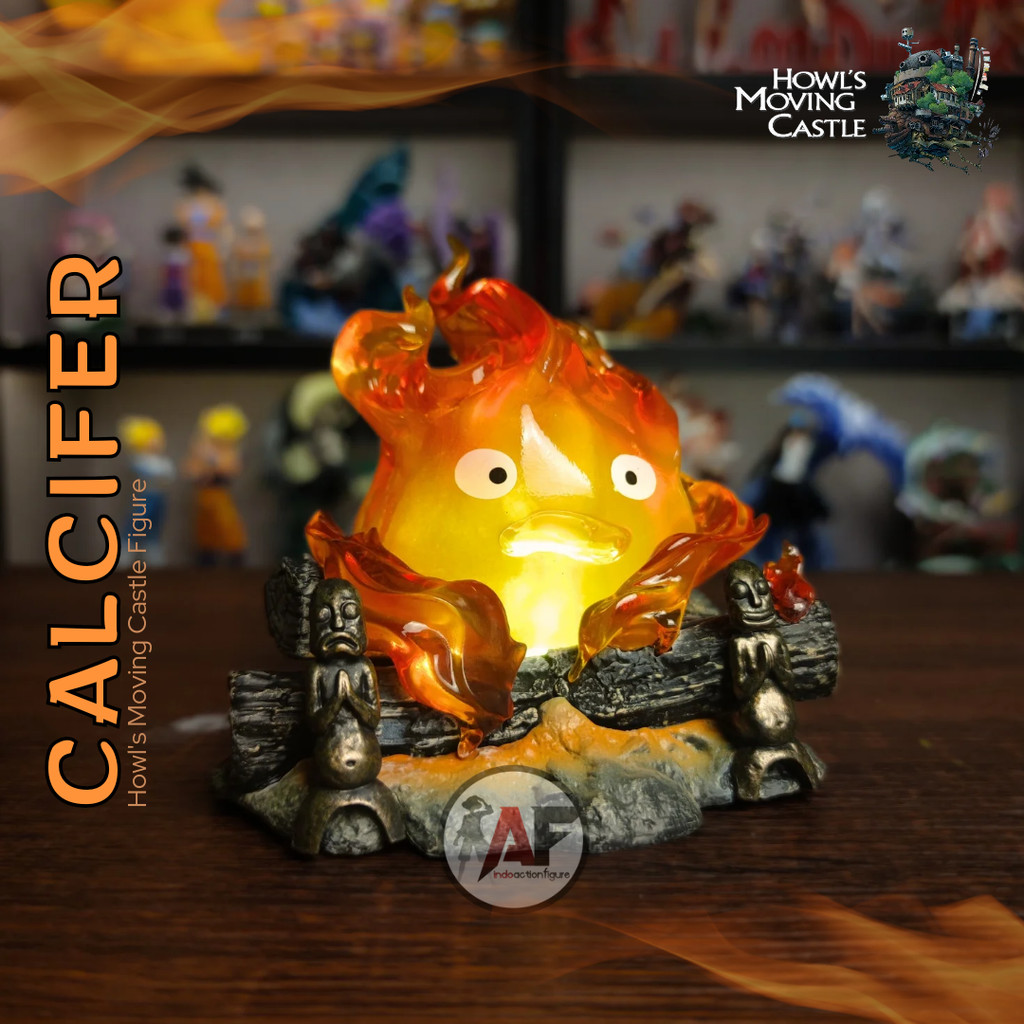 Jual Action Figure Howl Moving Castle Calcifer LED Design Recast ...