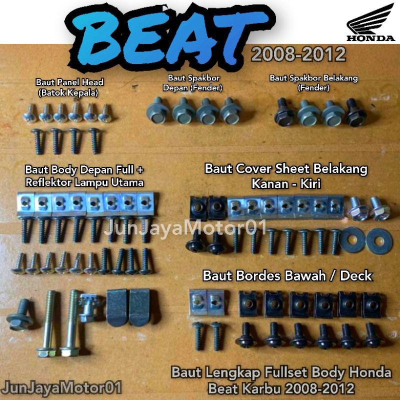 Jual Baut Full Set Beat Karbu / Baut Full Body Beat Karbu 2008-2012 ...