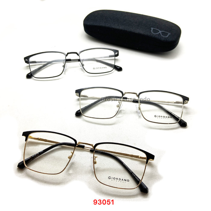 Jual Frame Kacamata Pria / Wanita GRD 93051 Lebar Frame 139 Size 52 Bridge 18 Model Kotak Full ...