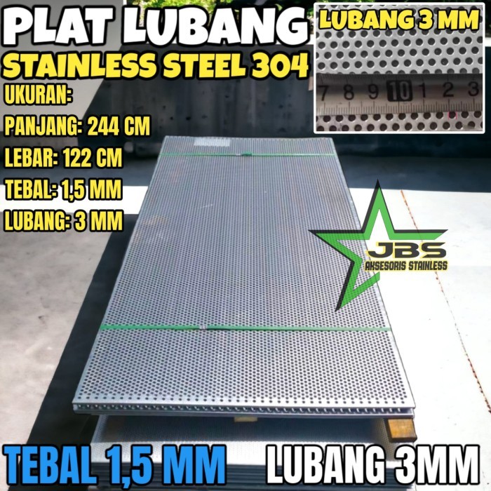 Jual SA99 PLAT PERFORATED SS 304 1.219x2.438MM T 1.5MM LUBANG 3MM ...