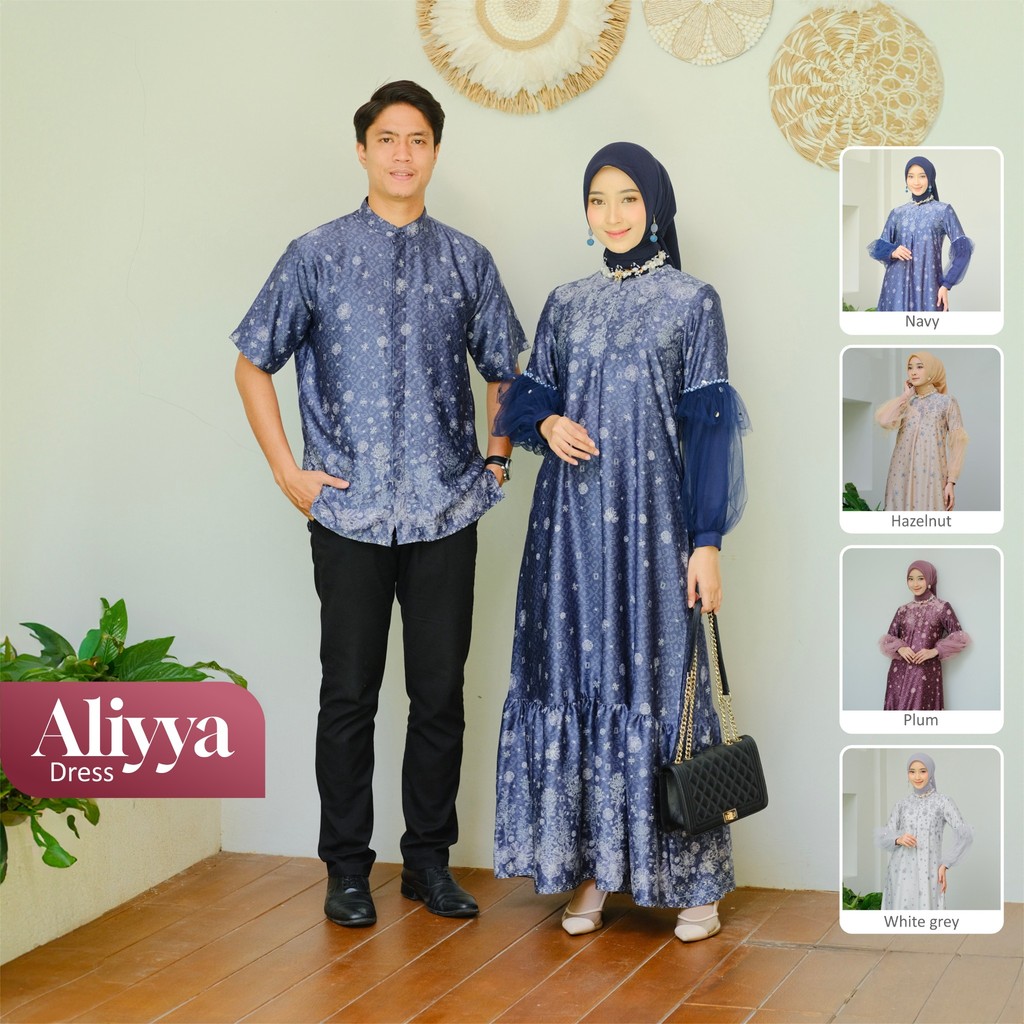 Jual Aliyya Gamis Payet Couple Premium Exclusive Series (GAMIS SAJA ...