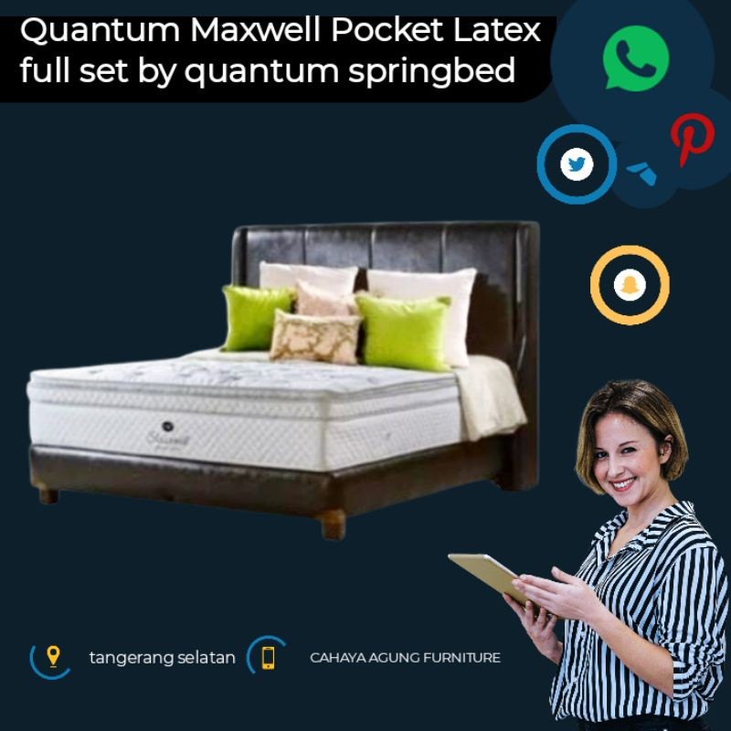 Jual springbed full set Quantum Maxwell Pocket Latex full set by ...
