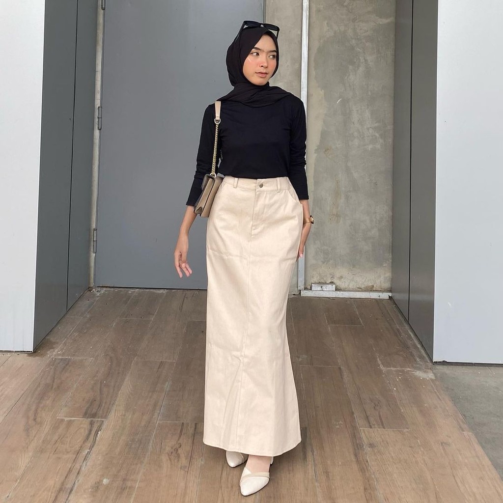 Jual Rok Mermaid Basic Polos Kimka Span Fishtail Terbaru Kekinian ...