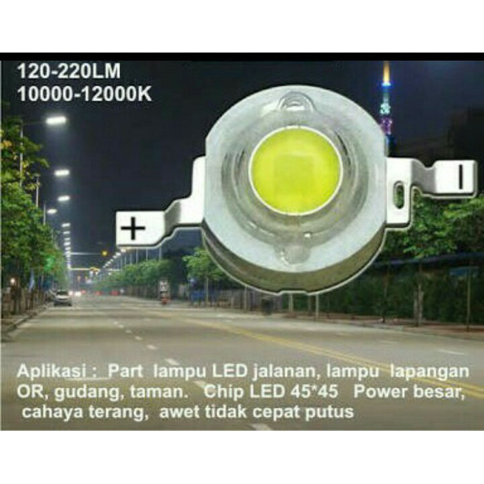 Jual Led putih HPL 3W 3 Watt High Power LED White Emitter Bead super ...