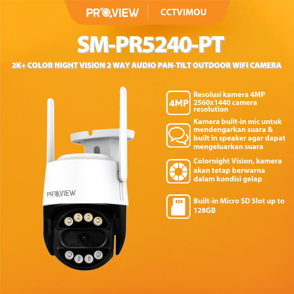 Jual PROVIEW SM-PR5240-PT 4MP 2K+ COLOR NIGHT VISION 2 WAY AUDIO PAN ...