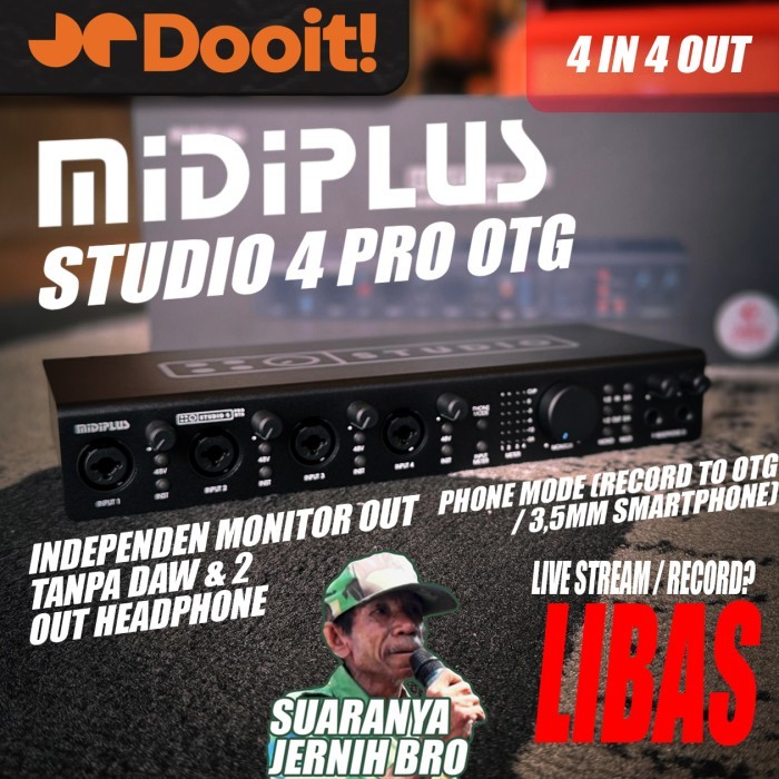 Jual MIDIPLUS / MIDI PLUS Studio 4 PRO OTG Soundcard Windows, Mac, HP ...