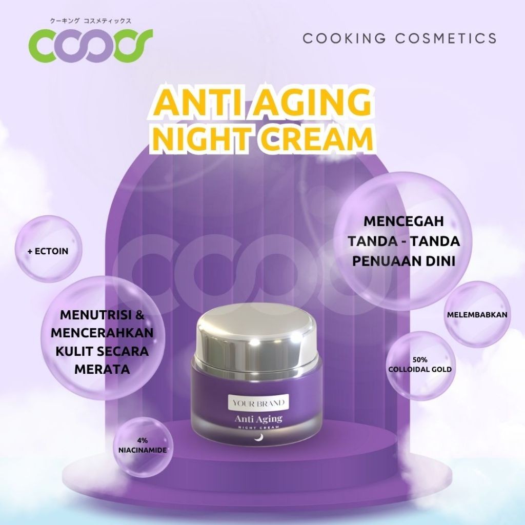 Jual Maklon Skincare Anti Aging Night Cream 10gr - Produk Sample Brand ...