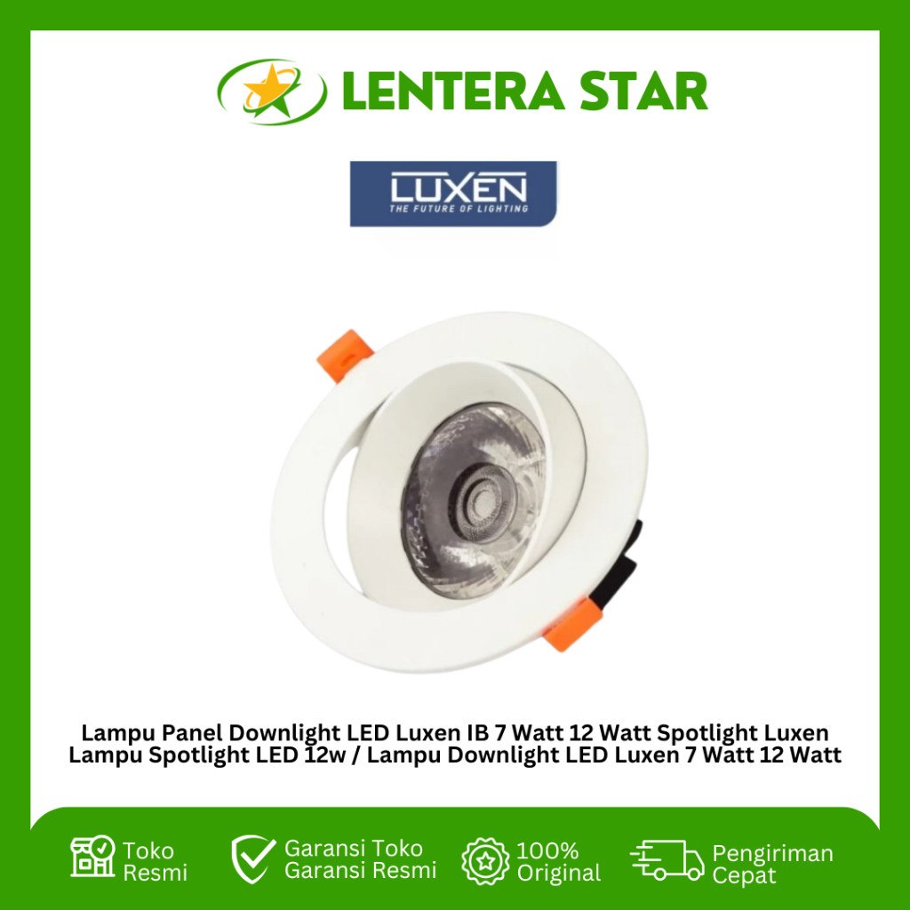 Jual Lampu Panel Downlight LED Luxen IB 7 Watt 12 Watt Spotlight Luxen ...