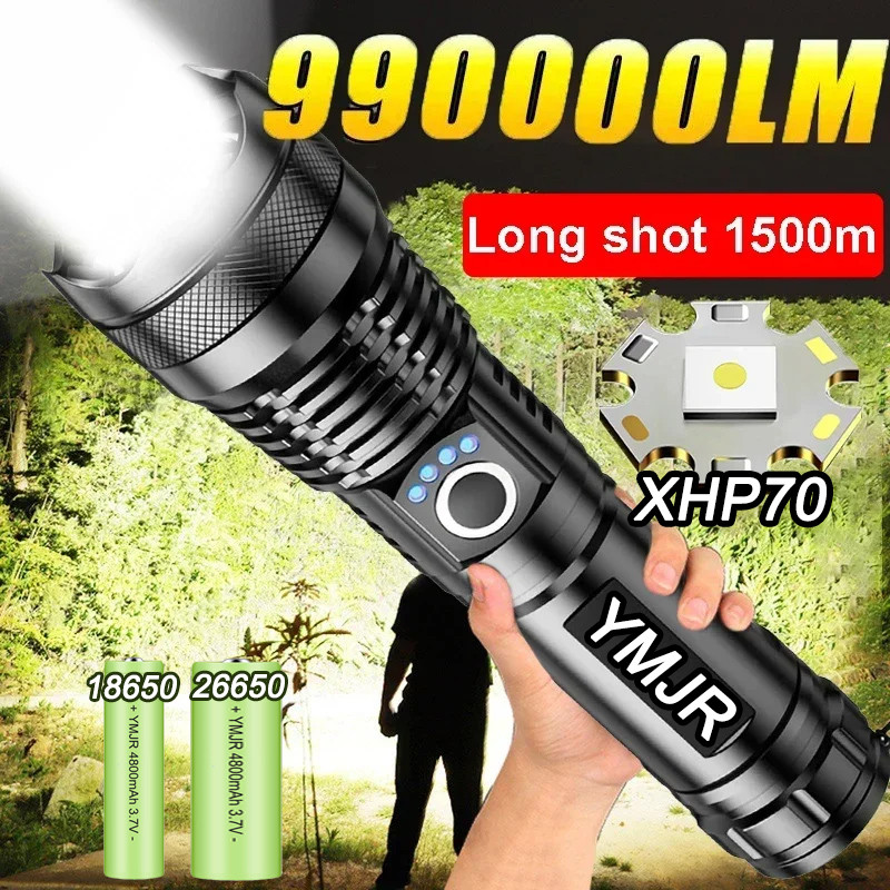 Jual YMJR P70 Senter LED Super Terang Jarak Jauh Anti Air Senter LED 90000 Lumens Original USB C ...